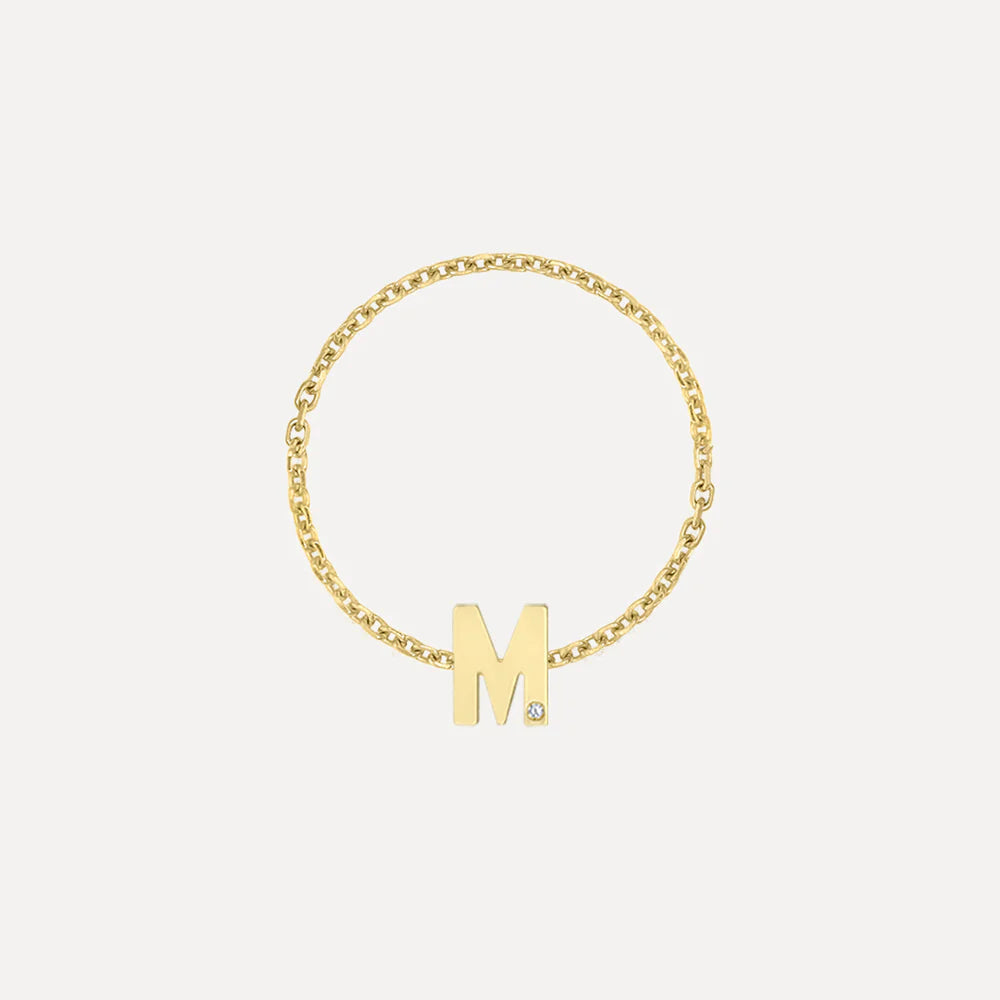 Mini Letter Chain Ring – Mrs. Push